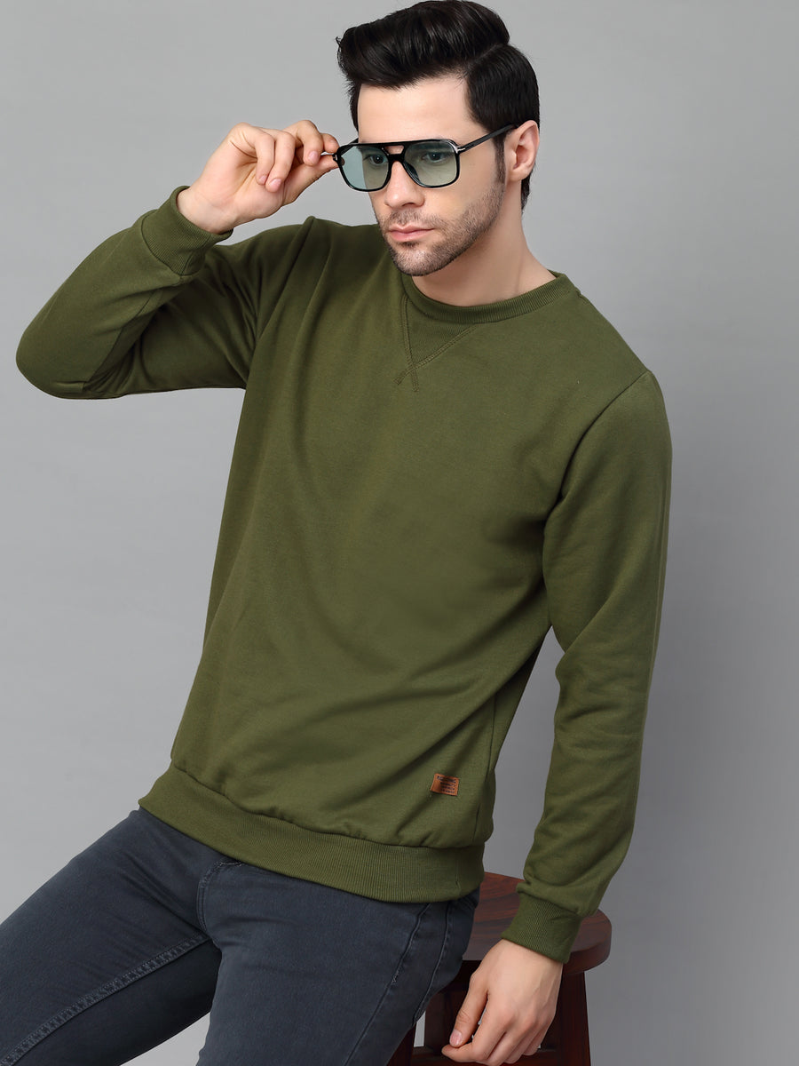 Neck Stitch Detail Basic Fleece Sweatshirt – rigoindia